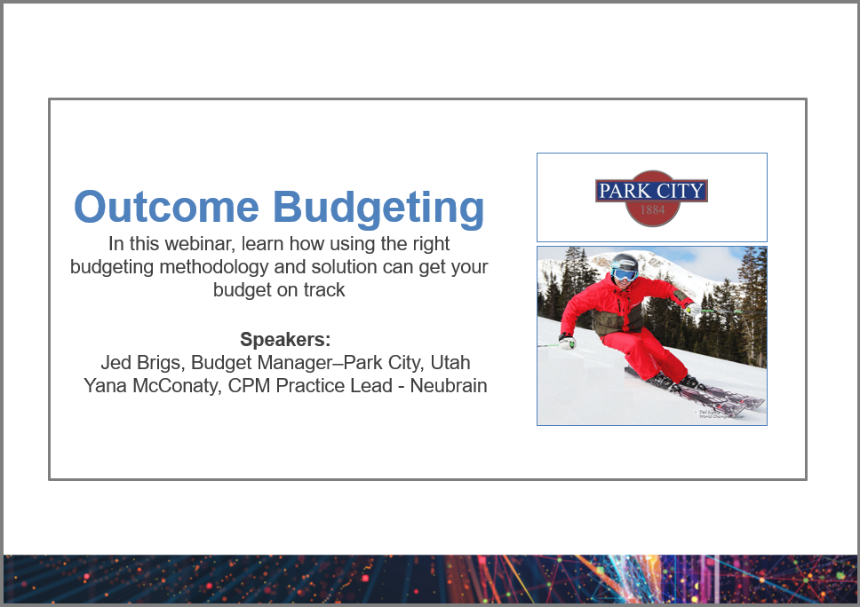 Performance-based Budgeting (Budgeting for Outcomes) Webinar
