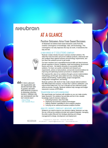 Neubrain At-a-Glance Brochure